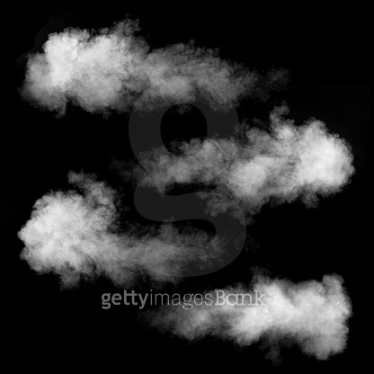 White smoke set isolated on black 이미지 (537795121) - 게티이미지뱅크