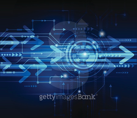 Vector illustration hi-tech blue abstract technology background ...