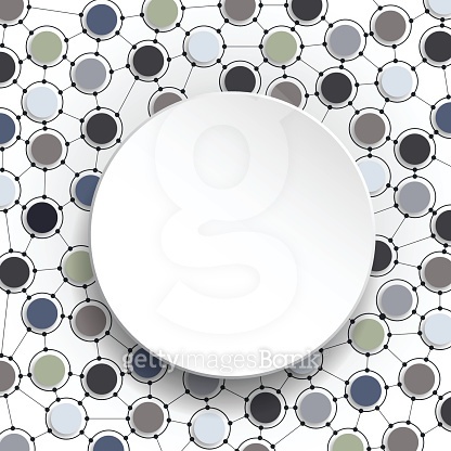 Abstract molecules and 3d paper circles 이미지 (487643650) - 게티이미지뱅크