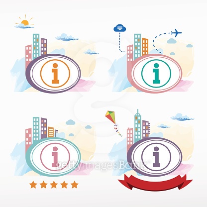 Information sign icon icon on city background. 이미지 (485098760) - 게티이미지뱅크