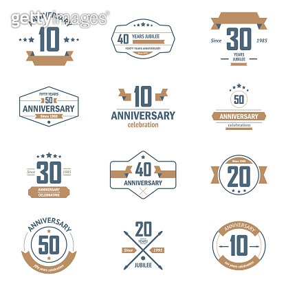 Ten, twenty, thirty, forty, fifty years jubelee logo set. 이미지 ...