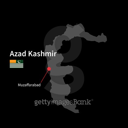 Detailed map of Azad Kashmir and capital city Muzaffarabad with ...
