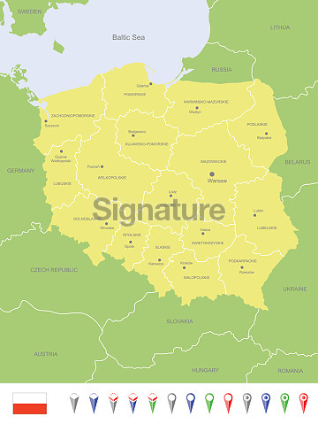 Map of Poland 이미지 (533351313) - 게티이미지뱅크