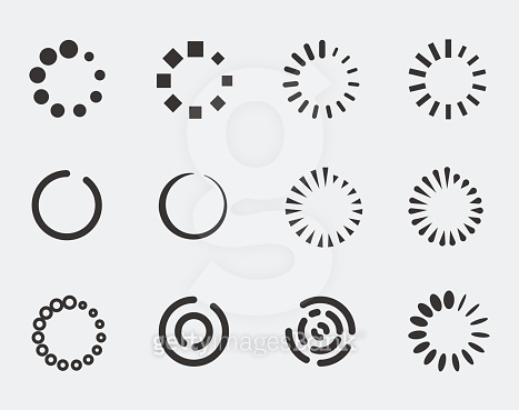 Loading indicators vector icon set (483675024) - 게티이미지뱅크