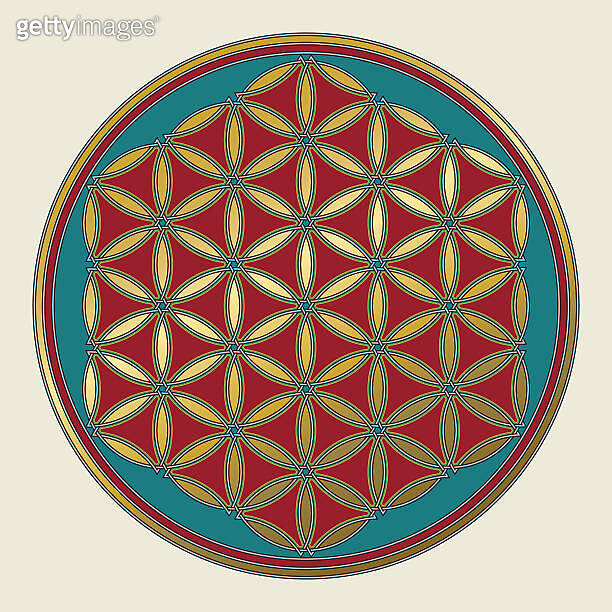 Celtic flower of life in medieval colors (Endless knot) (480443076 ...