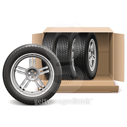 Vector Car Wheels in Carton Box 이미지 (488844844) - 게티이미지뱅크