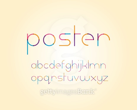 overlapping colorful sharp edge line font - Thin 이미지 (496850366) - 게티이미지뱅크