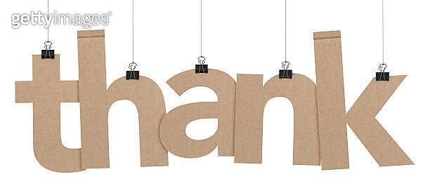 thank word hanging on strings (472599160) - 게티이미지뱅크