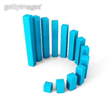 blue round successful growing bar chart graph on white backgroun 이미지 ...