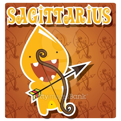 Zodiac sign Sagittarius with cute colorful monster (534602591) - 게티이미지뱅크