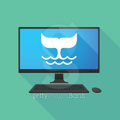 Personal computer with a whale tail (483567680) - 게티이미지뱅크