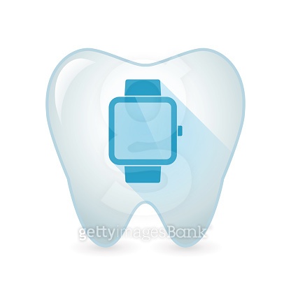 Tooth icon with a smart watch (489250418) - 게티이미지뱅크