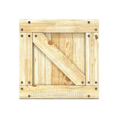 Wooden box. Front view. 3D render 이미지 (485810490) - 게티이미지뱅크