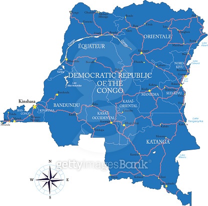 Democratic Republic of the Congo (former Zaire) map 이미지 (483156822 ...