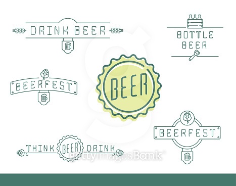 Vector linear beer restaurant and bar or beer festival logos and ...
