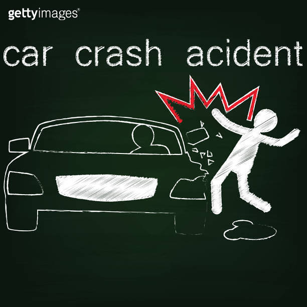 Black Car crash Side collision by chalk 이미지 (473766216) - 게티이미지뱅크