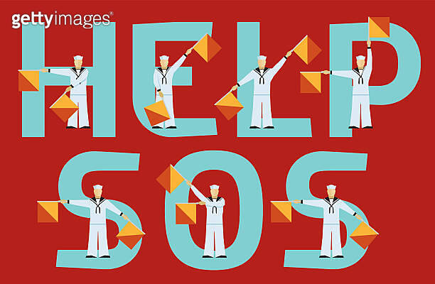 Help and SOS semaphore flags (481027196) 일러스트, 무료 일러스트 - 게티이미지뱅크