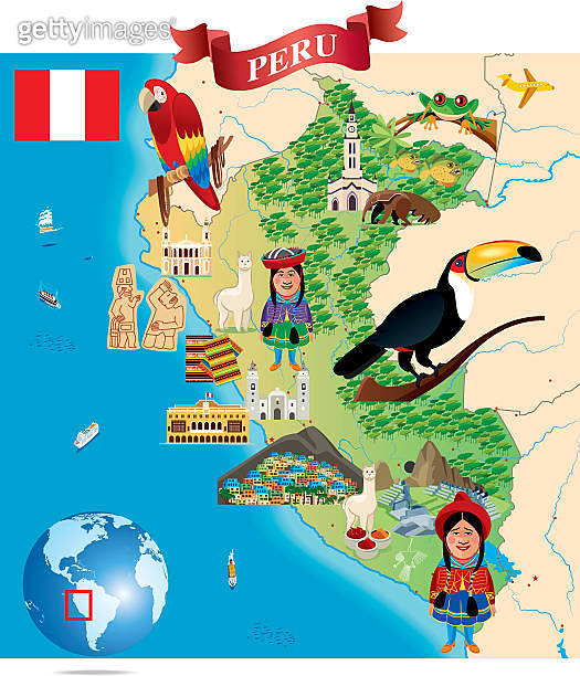 Cartoon Map of PERU (484053908) 일러스트, 무료 일러스트 - 게티이미지뱅크