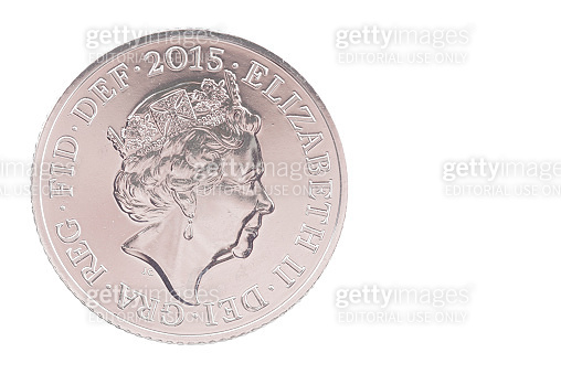 British Coin 2015 Showing New Version Of The Queen's Head 이미지 ...