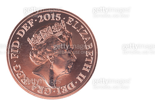 British Coin 2015 Showing New Version Of The Queen's Head 이미지 ...