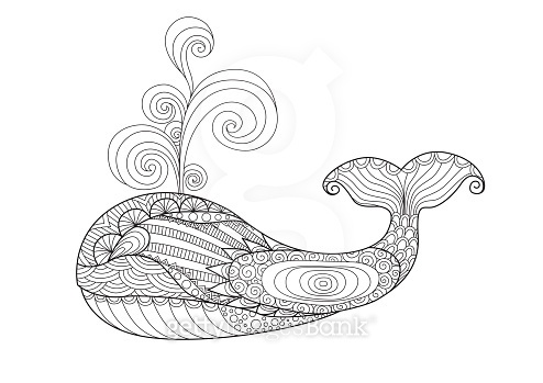 zentangle whale coloring page 이미지 (492497408) - 게티이미지뱅크