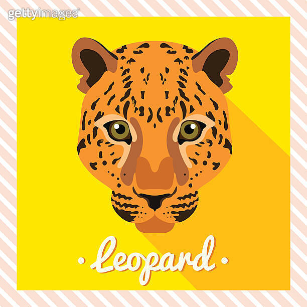 Vector portrait of a leopard. Symmetrical portraits of animals ...