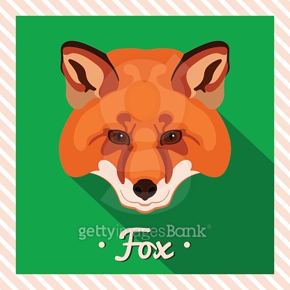 Vector portrait of a red fox. Symmetrical portraits of animals. 이미지 ...