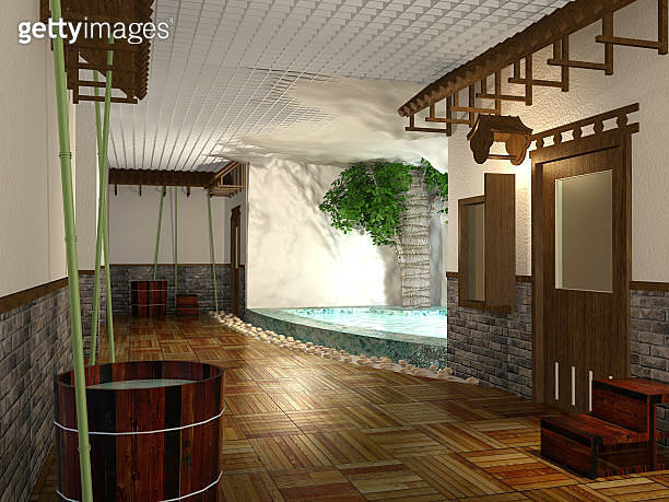 3d Rendering Japanese Style Public Shower Room Interior 이미지 484795212