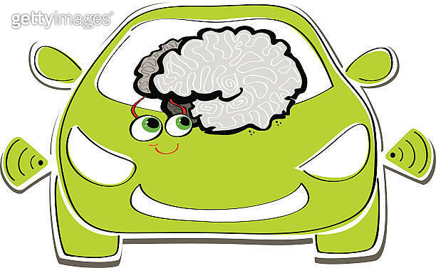 Car with a smart brain, front view 이미지 (534722217) - 게티이미지뱅크