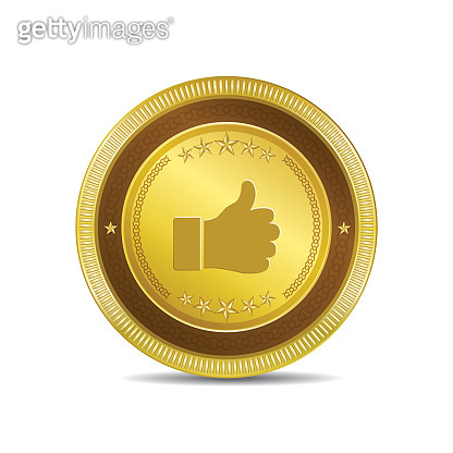 Thumbs Up Circular Vector Gold Web Icon Button (497129051) 일러스트, 무료 ...