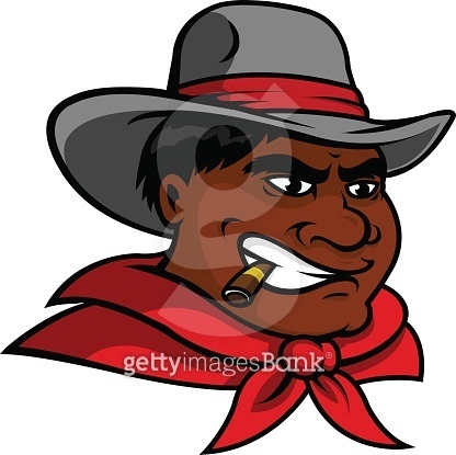 Cartoon cowboy character smoking cigar (492608272) - 게티이미지뱅크