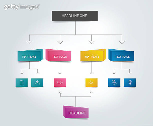 Infographics flowchart. Colored shadows scheme. 이미지 (483987192) - 게티이미지뱅크