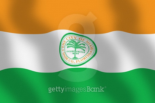 Waving City Flag of Miami State of Florida Series (484183230) - 게티이미지뱅크