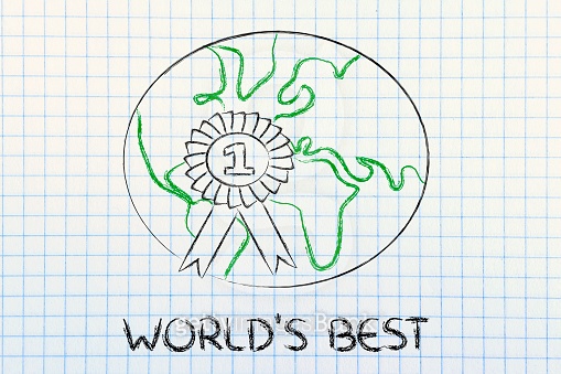number one, design of the world with winner ribbon 이미지 (481220136) - 게티 ...