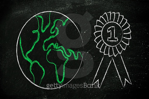 number one, design of the world with winner ribbon 이미지 (481170262) - 게티 ...