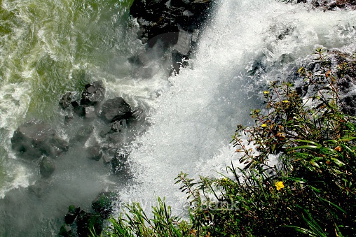 Top view of a waterfall. 이미지 (468272328) - 게티이미지뱅크