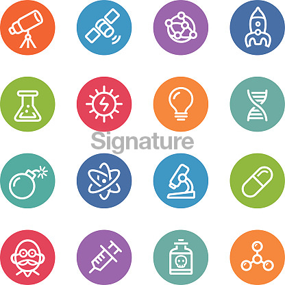 Science Icons - Circle Line Series (472339172) 일러스트, 무료 일러스트 - 게티이미지뱅크