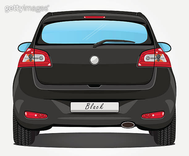 Vector Car - Back View - Black 이미지 (467447318) - 게티이미지뱅크