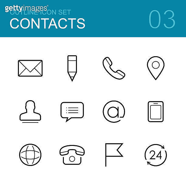 Contacts vector outline icon set 이미지 (480994972) - 게티이미지뱅크