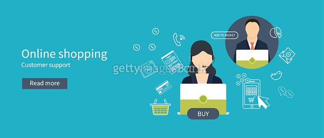 Set for customer support, online shopping, mobile marketing 이미지 ...