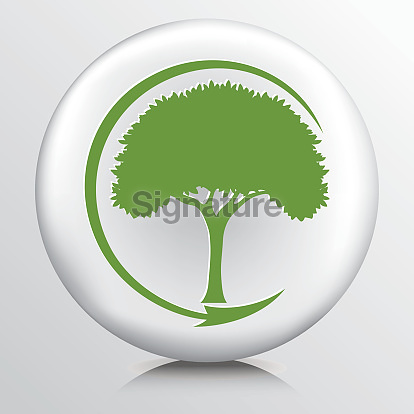 Round Environment Icon With Tree And Recycling Arrow 이미지 (537616871 ...