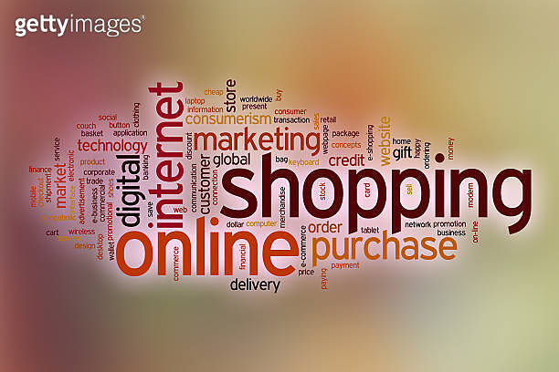 Online shopping word cloud with abstract background 이미지 (477057934) - 게티이미지뱅크
