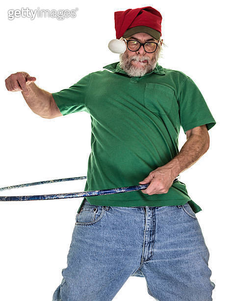 Hula Hoop Redneck Santa Hat Senior Adult Man (485421892) - 게티이미지뱅크