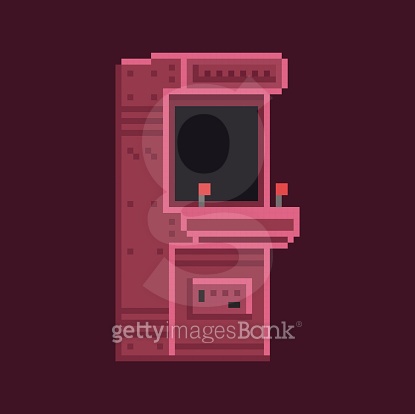 Retro pixel art 8 bit arcade cabinet machine vector 이미지 (502121764 ...