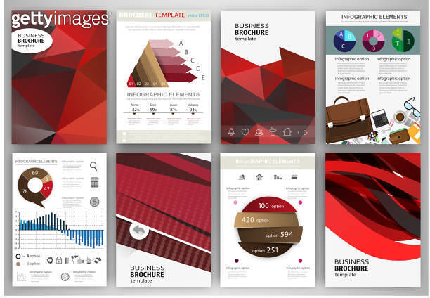 Red backgrounds, abstract concept infographics and icons (484634092 ...