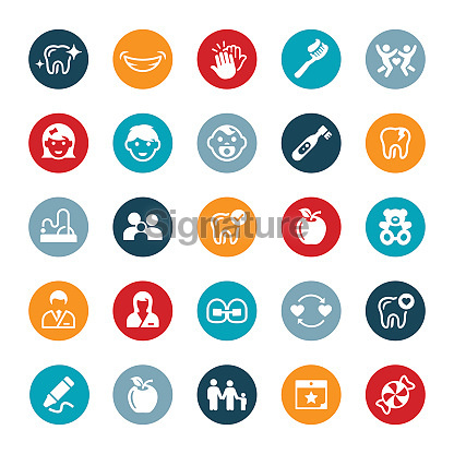 Pediatric Dentistry Icons (487605514) - 게티이미지뱅크