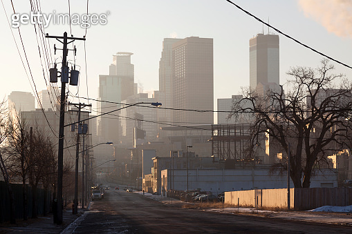Urban winter scene at dawn in Minneapolis Minnesota 이미지 (472834202 ...