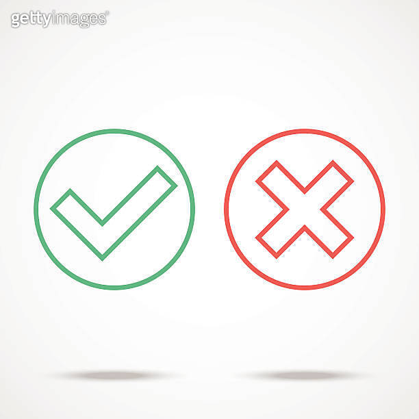 Flat line check marks icons (468120902) 일러스트, 무료 일러스트, 아이콘, 무료 아이콘 - 게티 ...