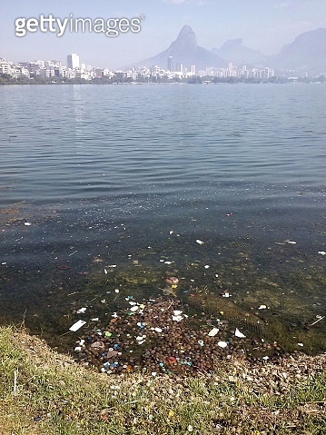 Environmental pollution in the lagoon, in Rio de Janeiro, Brazil ...