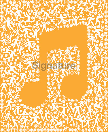 Music Note Fitness Sports and Exercise pattern vector background 이미지 ...